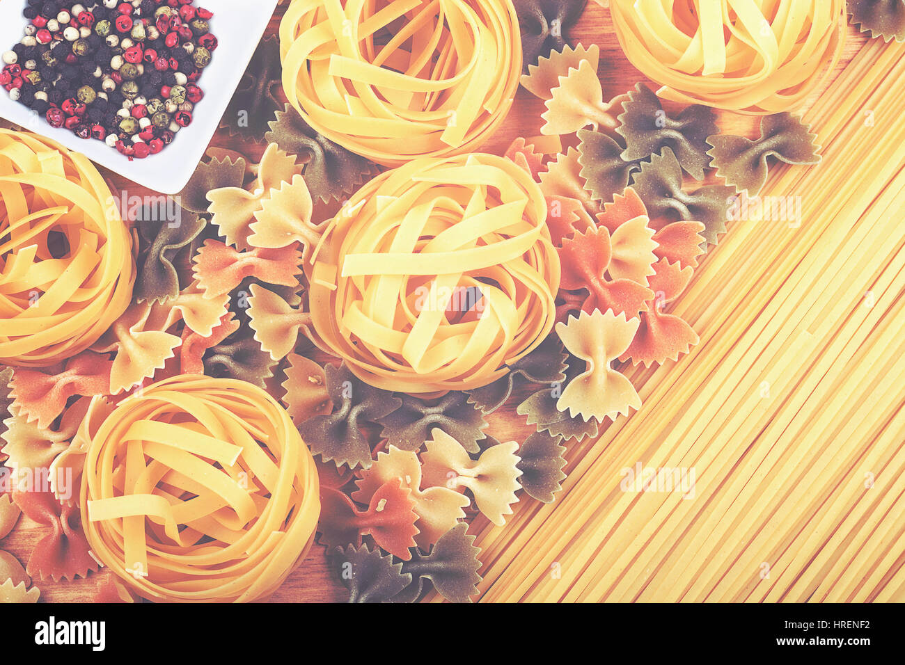 composition of raw pasta Stock Photo - Alamy