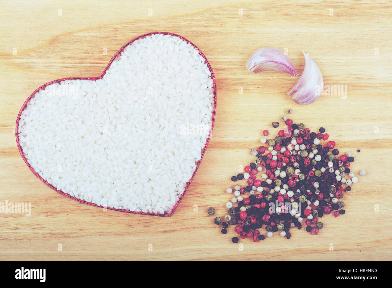 rice with heart shape Stock Photo - Alamy