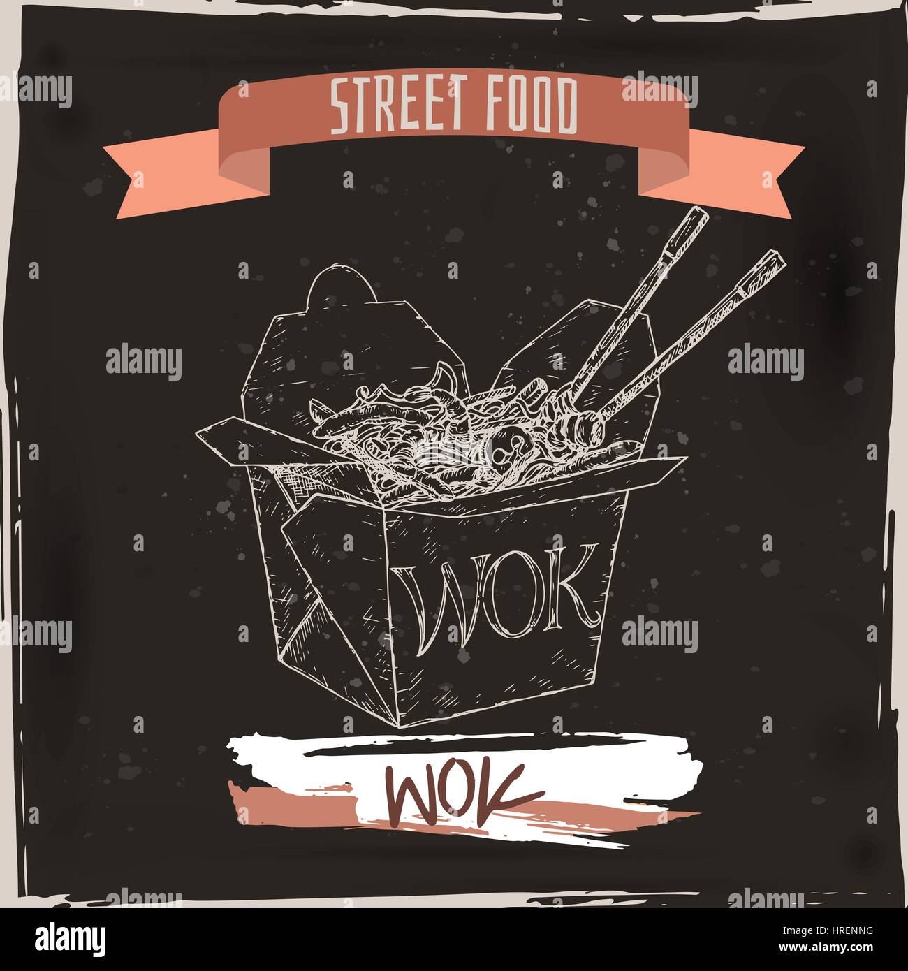 Wok in box vector vectors hi-res stock photography and images - Alamy