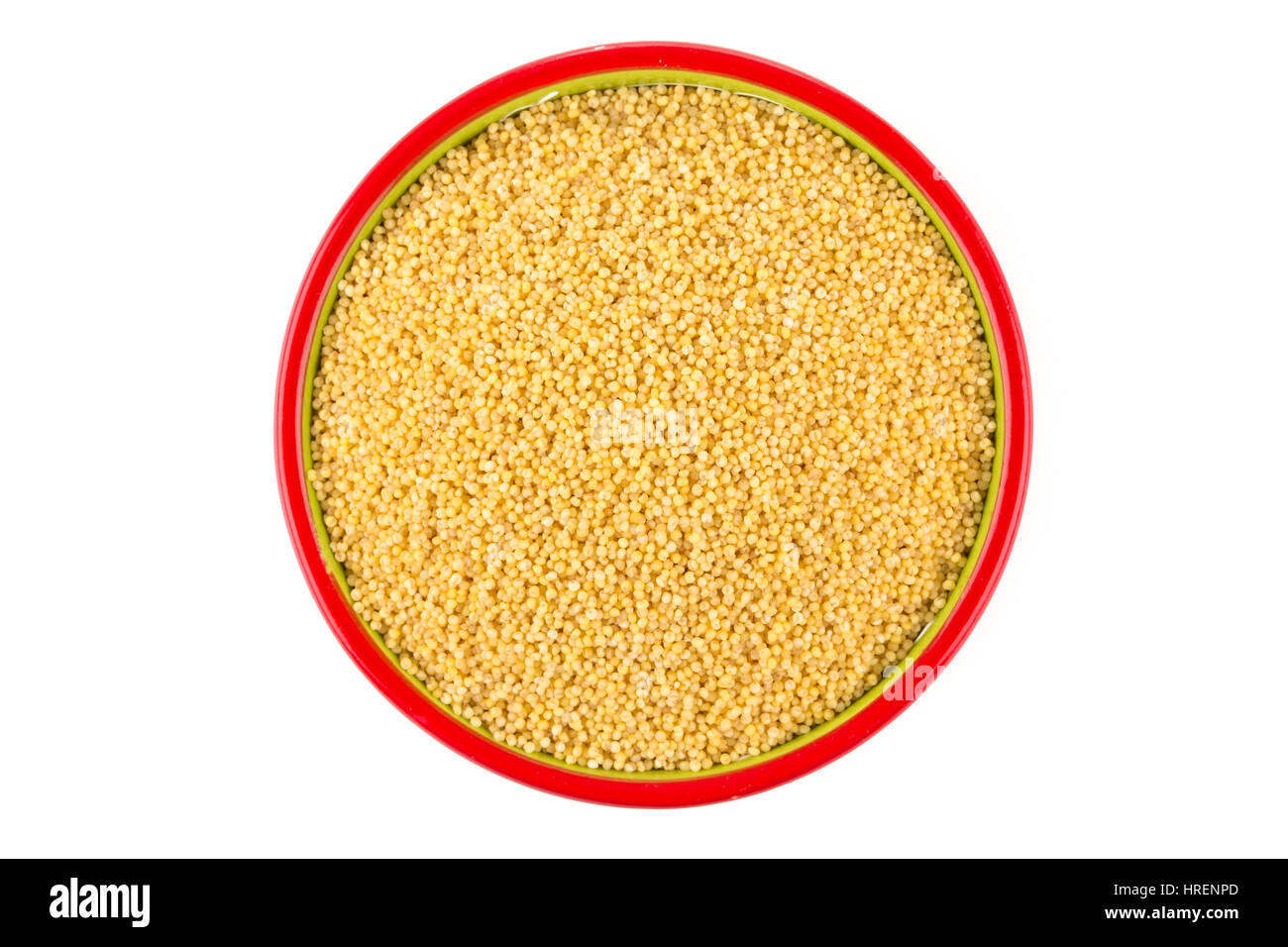 Dry millet isolated on white. Top view or flat lay. Healthy food and ...