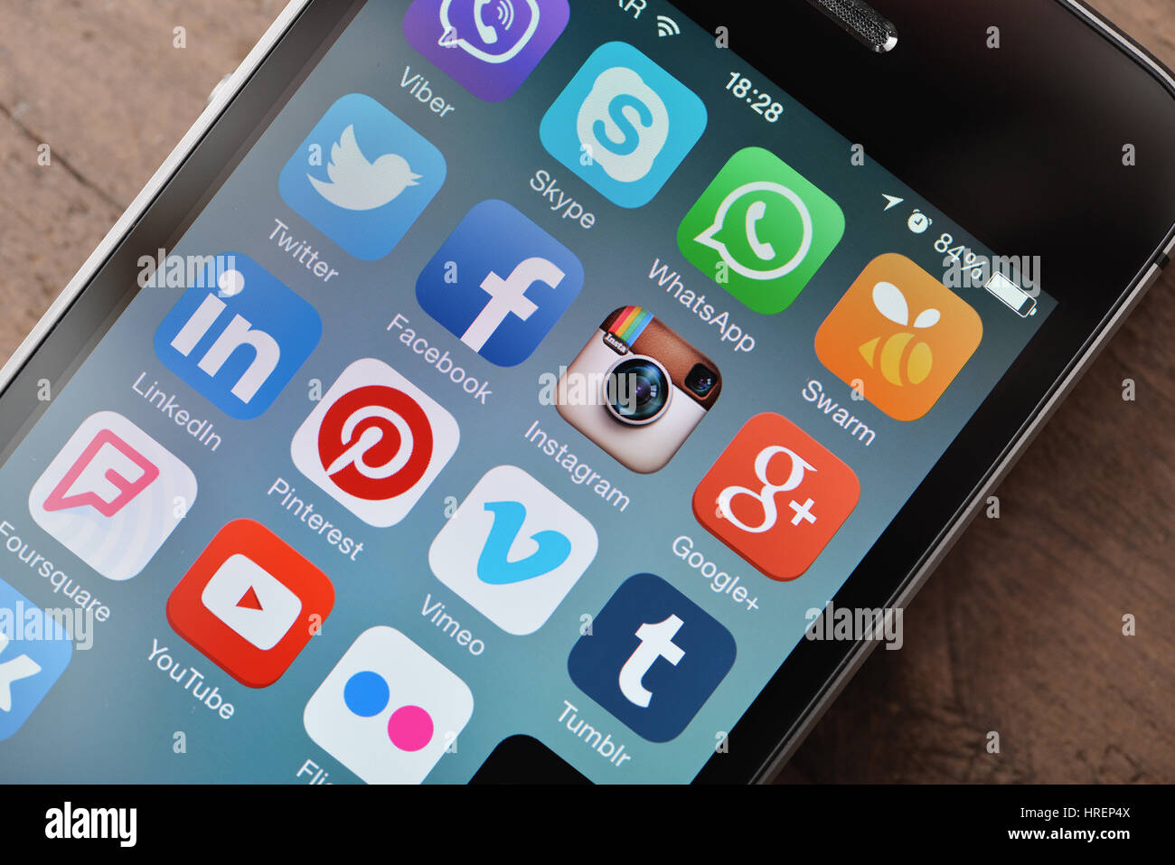 Social media icons smartphone screen hi-res stock photography and ...