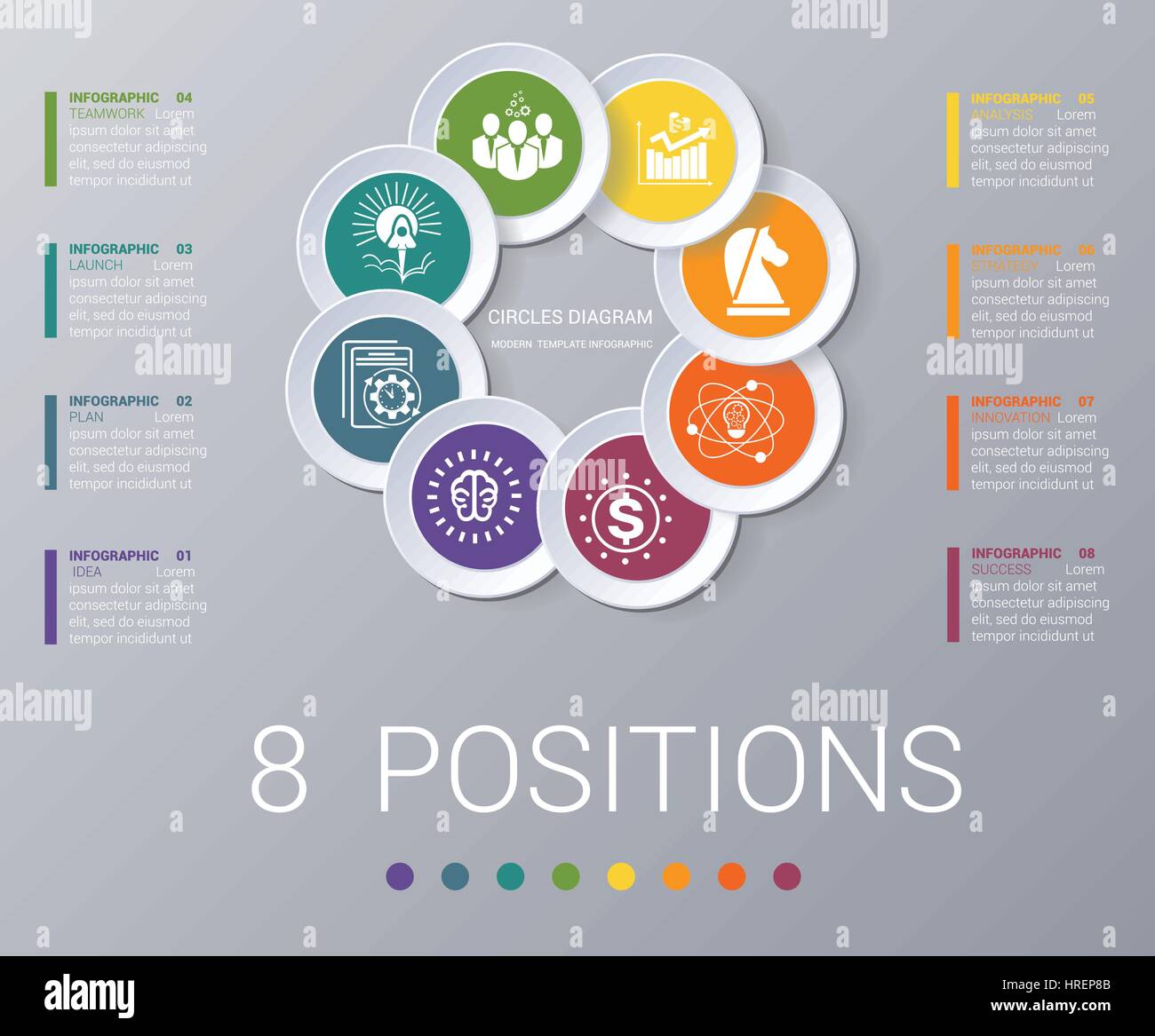 Circles diagram, data Elements For Template infographics 8 positions ...