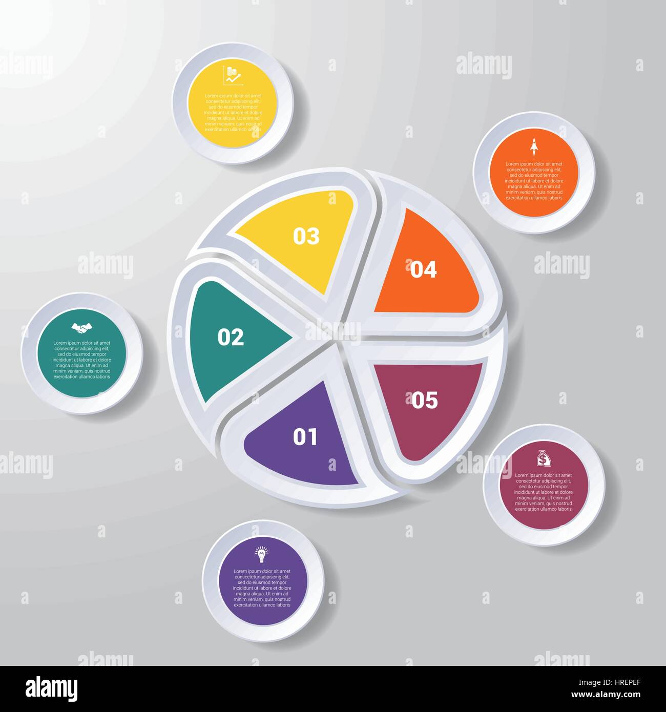 Five circular elements Stock Vector Images - Alamy