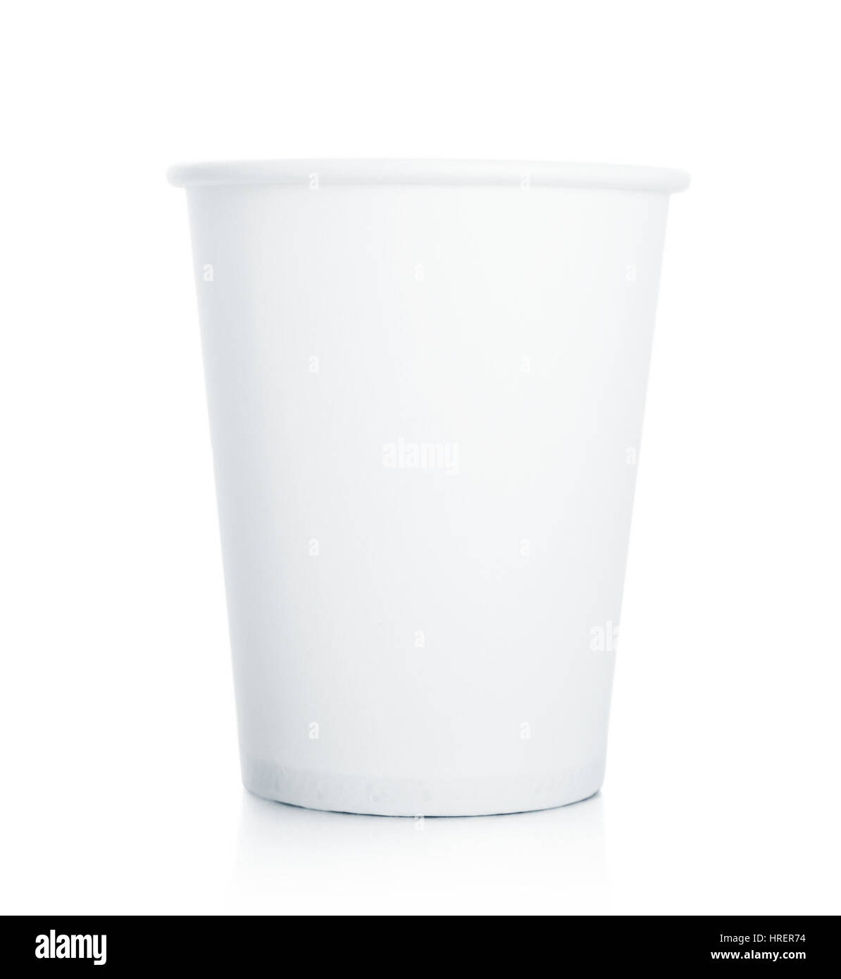 Empty white paper cup isolated on white background Stock Photo - Alamy