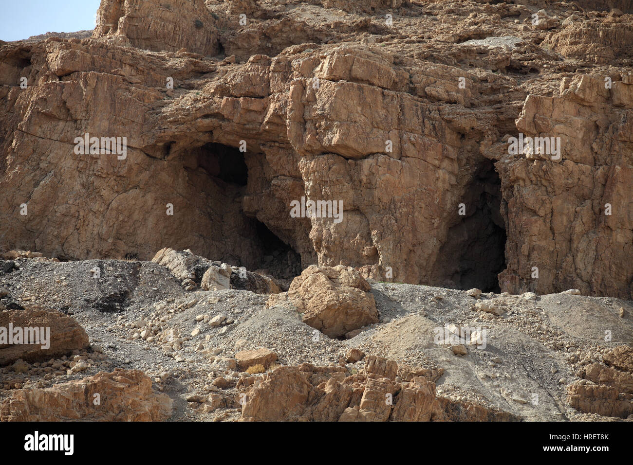 Twin Caves, Twins Cave or Column Cave in the Judean Desert near Qumran ...