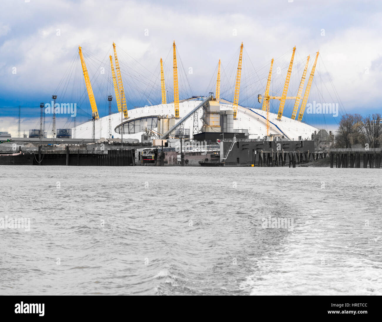 Millennium dome, now named O2, next to the river Thames at Greenwich ...