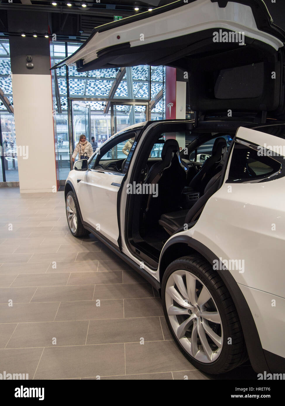 Tesla showroom , Milan Italy Stock Photo - Alamy
