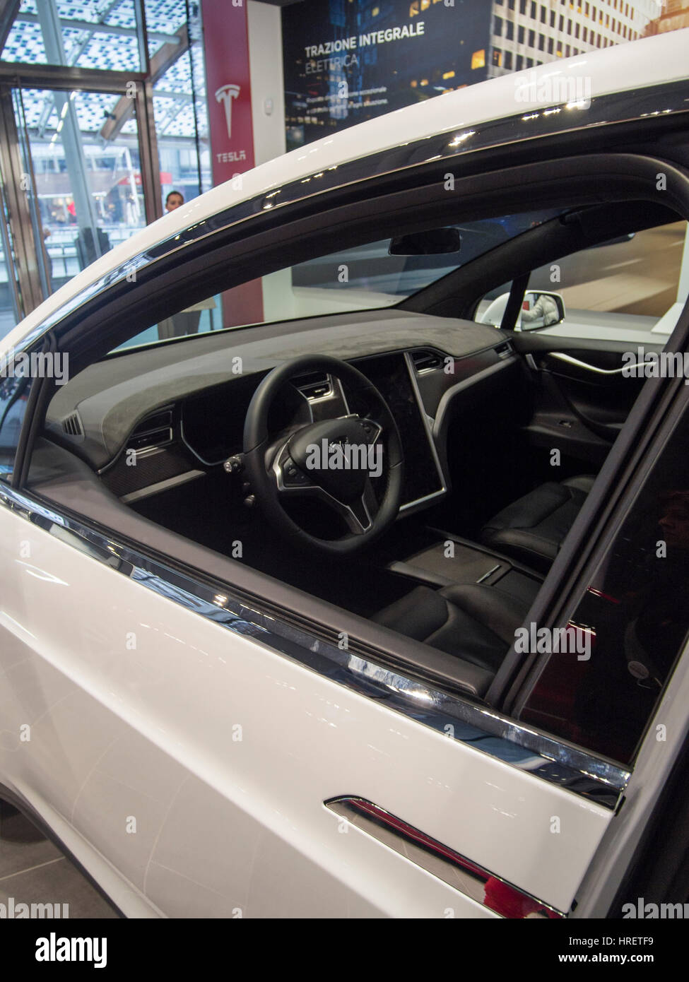 Tesla showroom , Milan Italy Stock Photo - Alamy