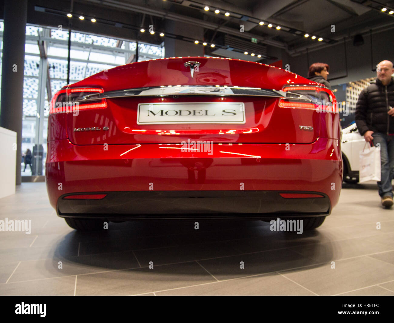 Tesla showroom , Milan Italy Stock Photo - Alamy