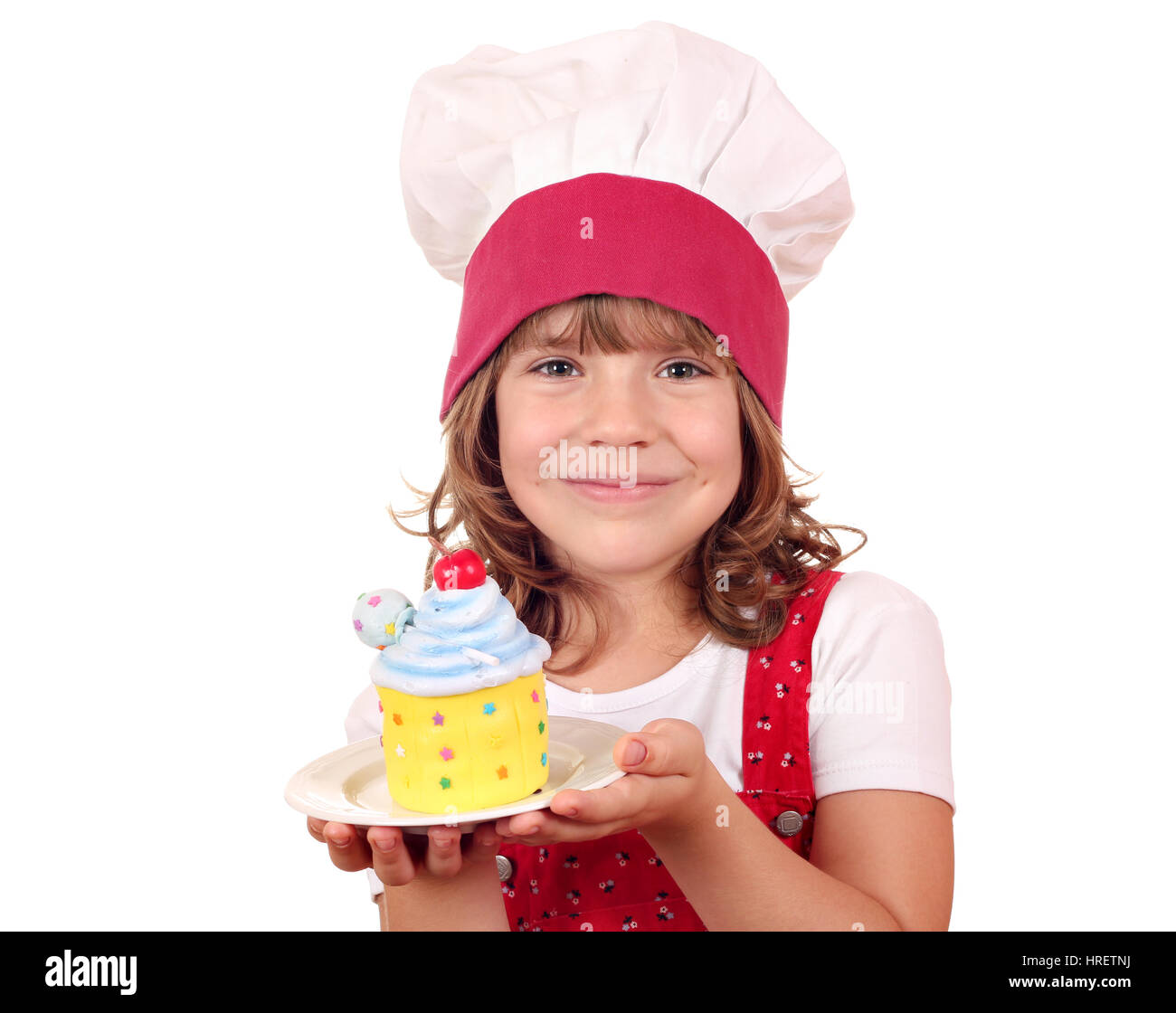 little girl cook with sweet cake Stock Photo - Alamy