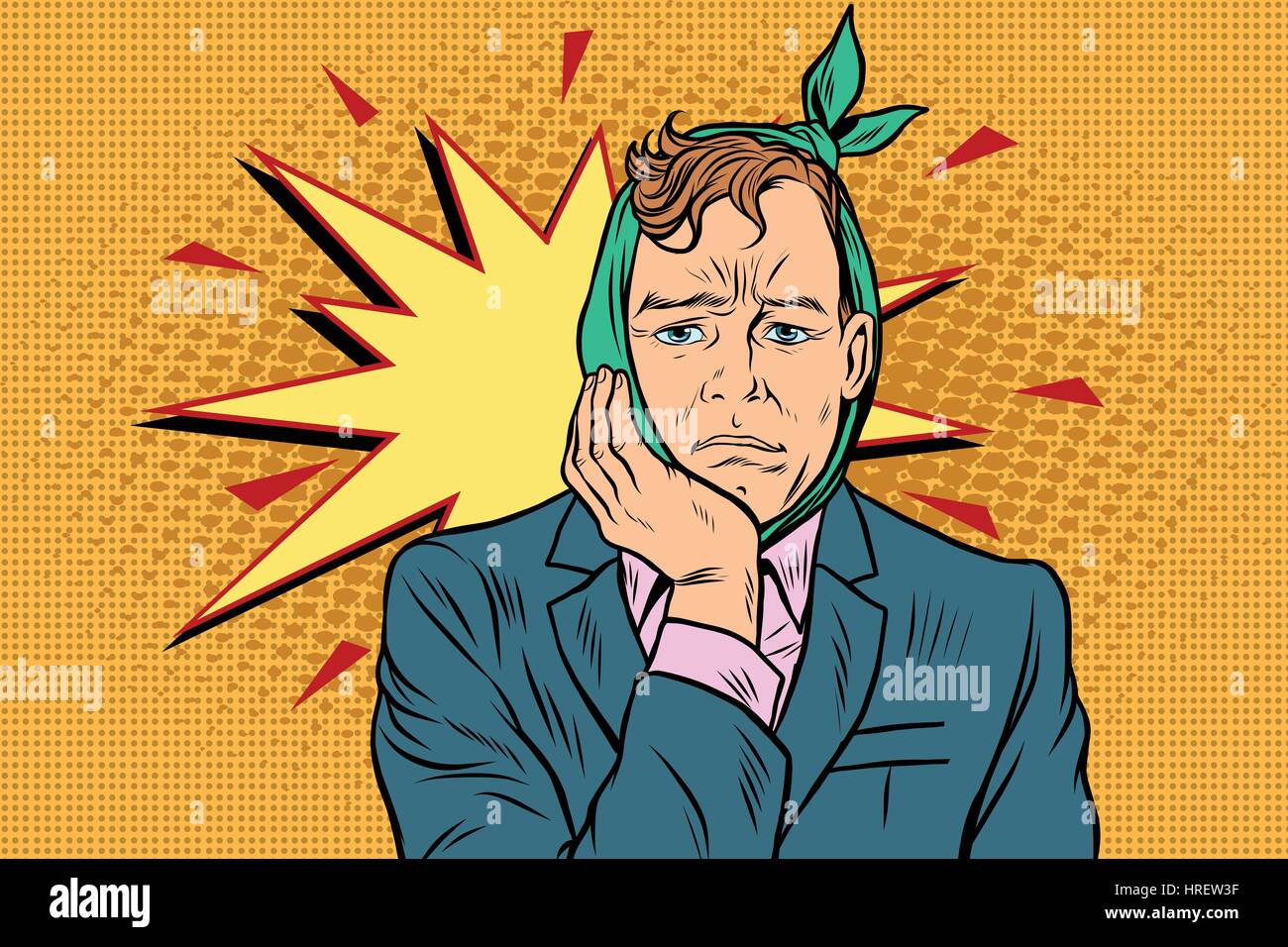 Man with toothache vintage hi-res stock photography and images - Alamy