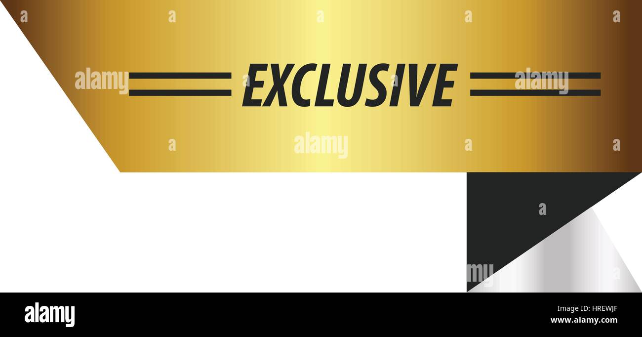 Design Ribbon EXCLUSIVE Gold, silver Stock Vector Image & Art - Alamy