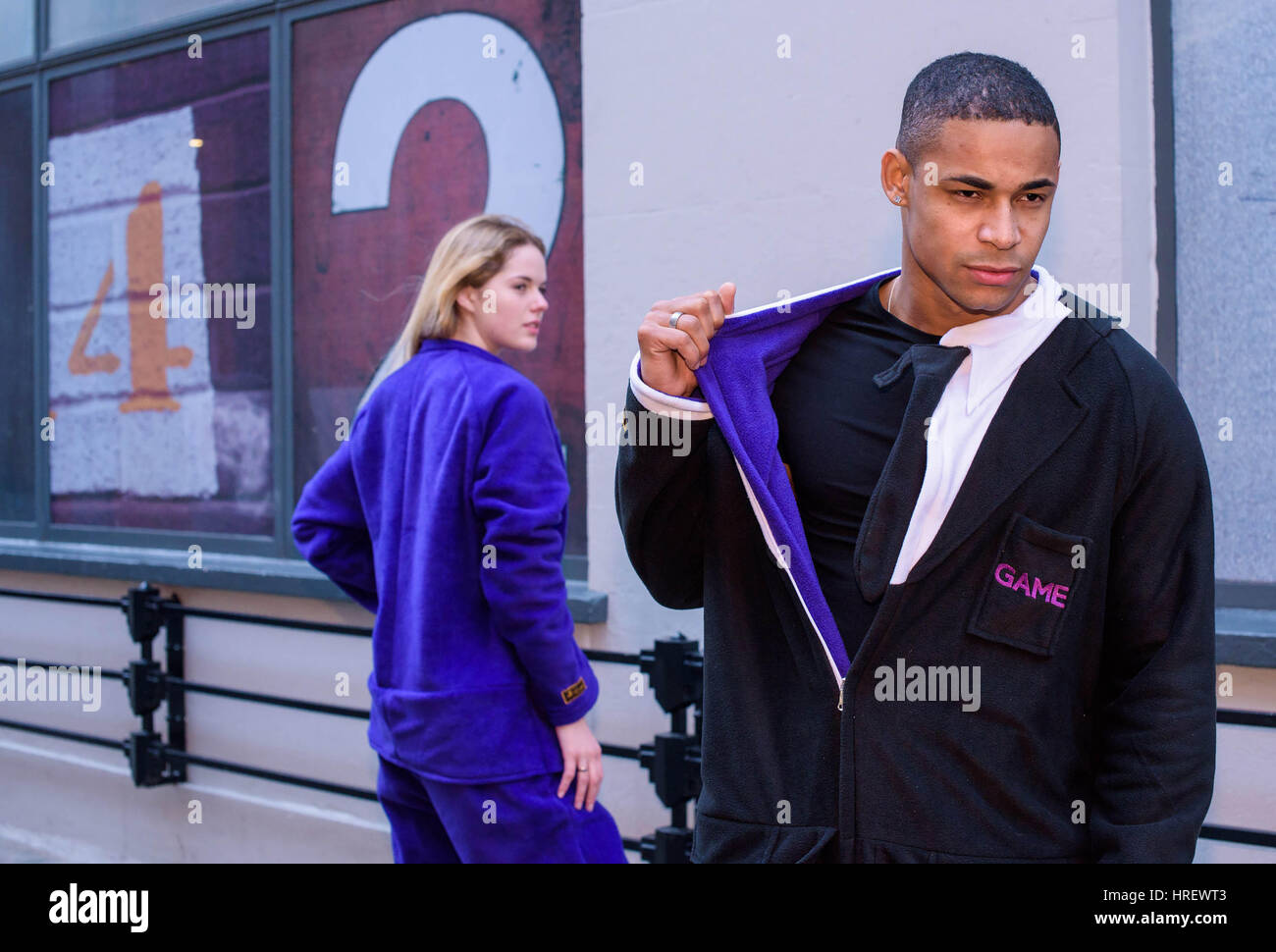 EDITORIAL USE ONLY Andrew Christopher and Stephanie Townrow wear ...