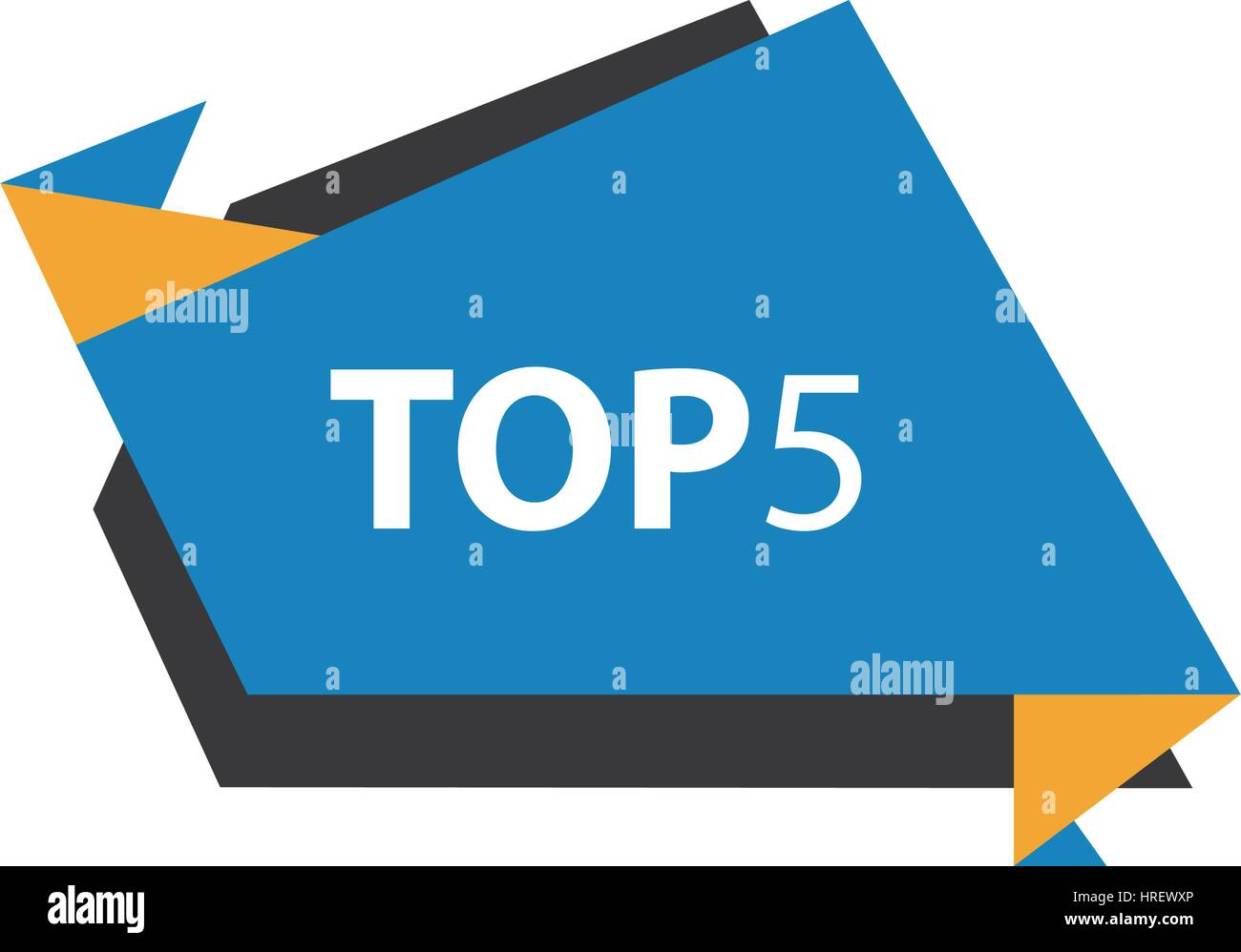 top5 Text in Label Blue, yellow, black Stock Vector Image & Art - Alamy