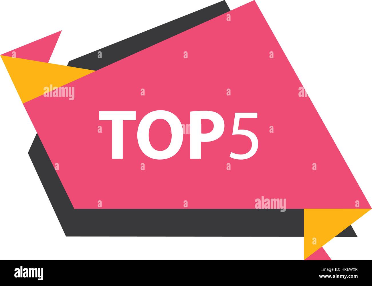 top5 Text in Label pink, yellow, black Stock Vector Image & Art - Alamy
