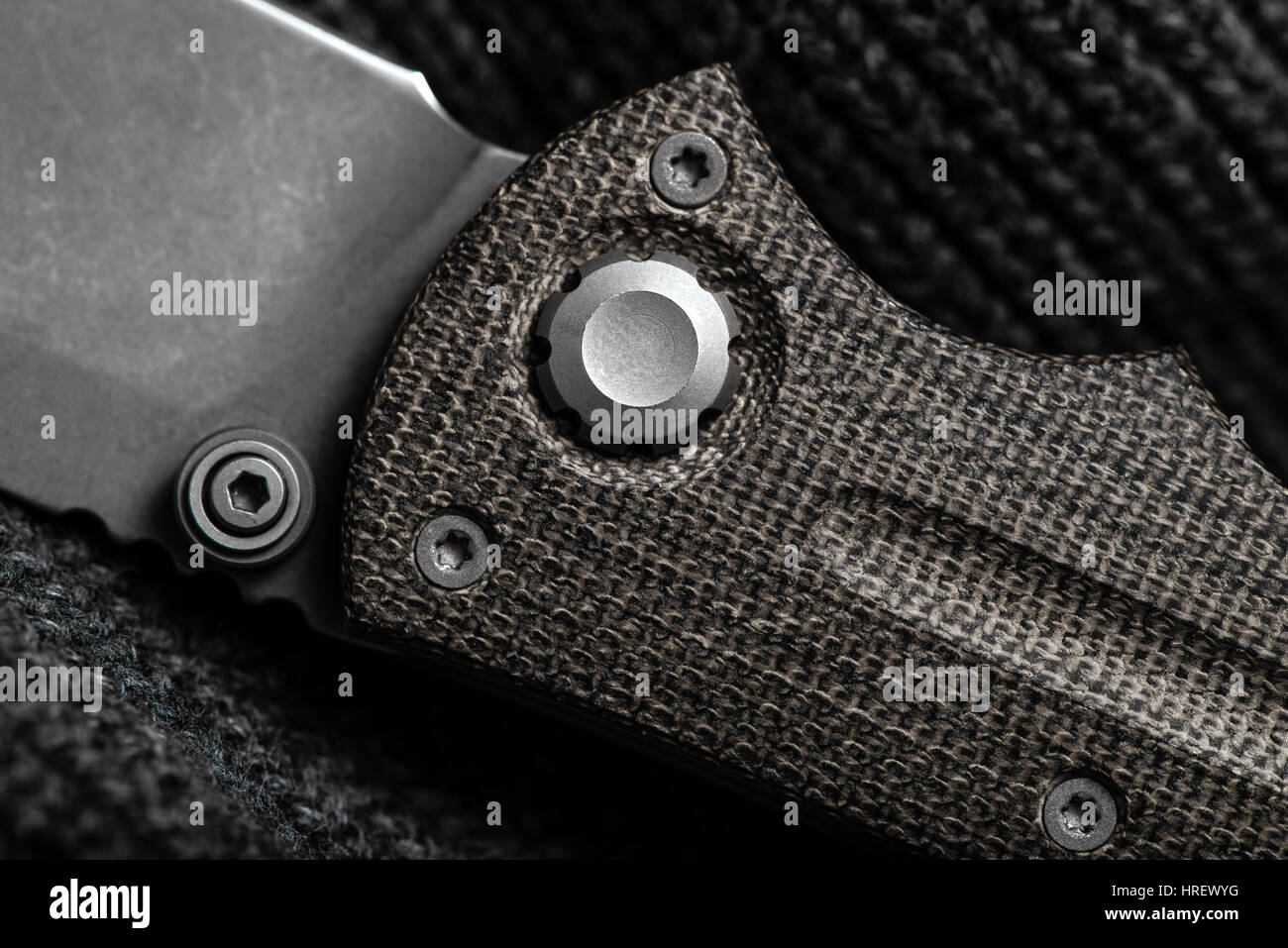 Everyday carry knife. Stainless steel pocketknife Stock Photo - Alamy