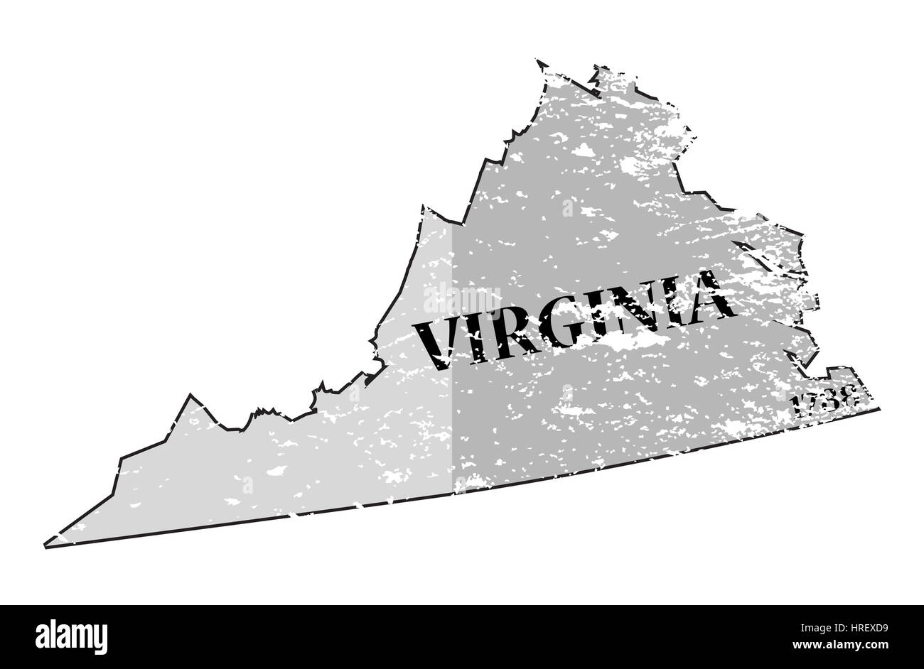 Map of virginia state outline hi-res stock photography and images - Alamy