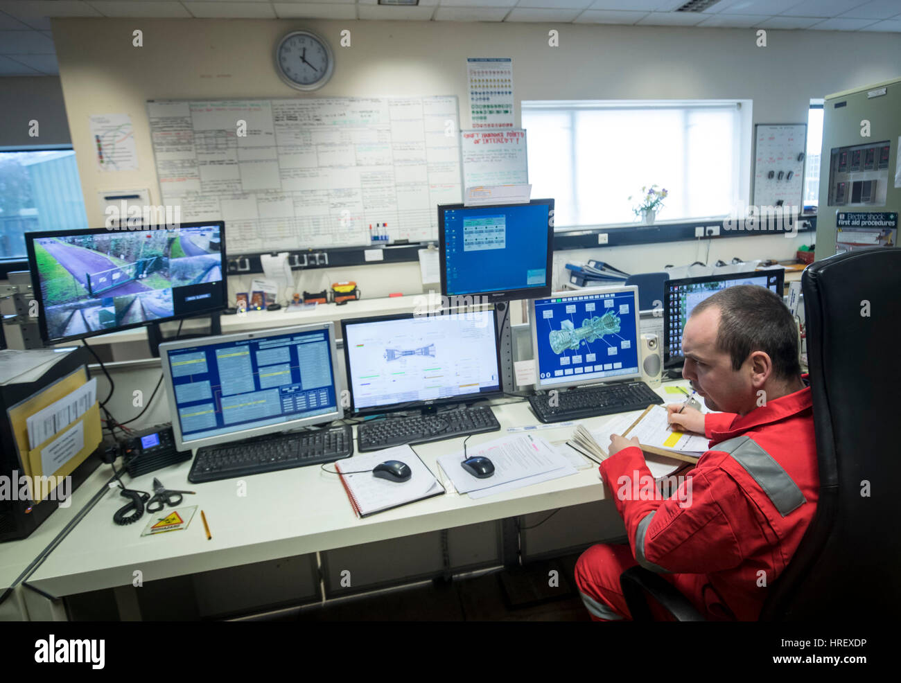 The control room at the Third Energy Knapton Generating Station. The ...