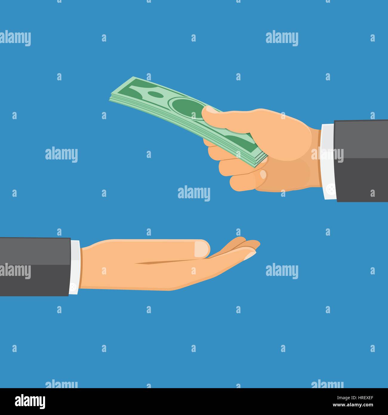 Businessman give money salary Stock Vector Images - Alamy