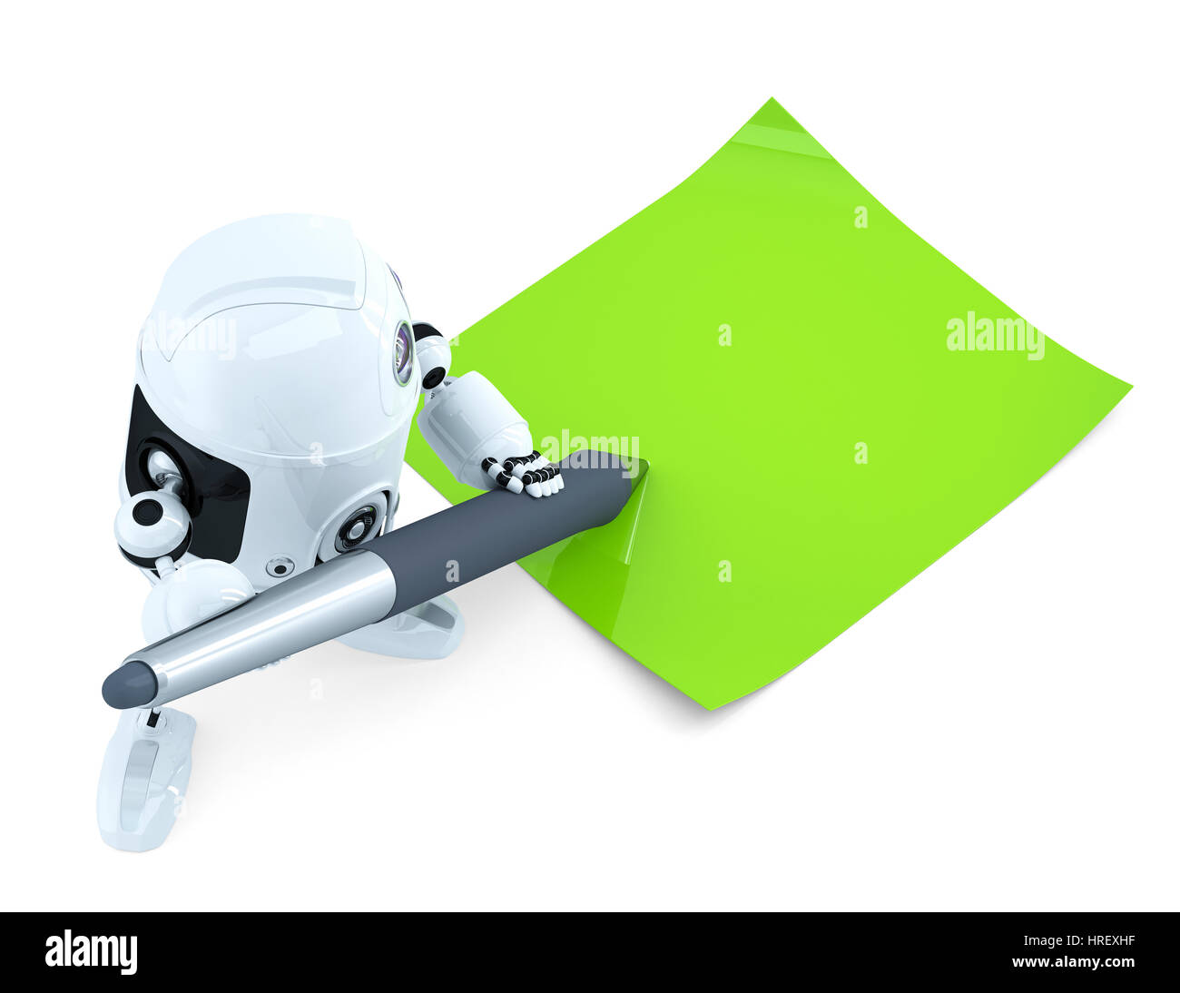 Robot writing notes. Technology concept. Isolated Stock Photo - Alamy