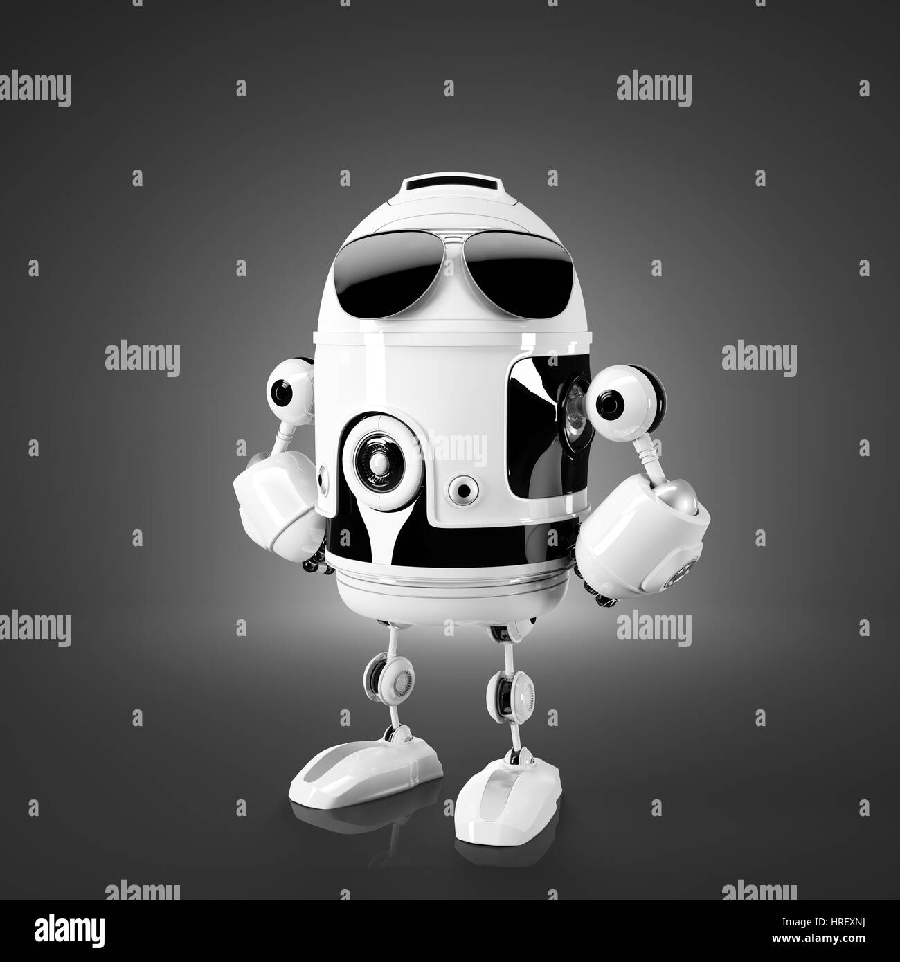 Standing android robot. Technology concept Stock Photo - Alamy