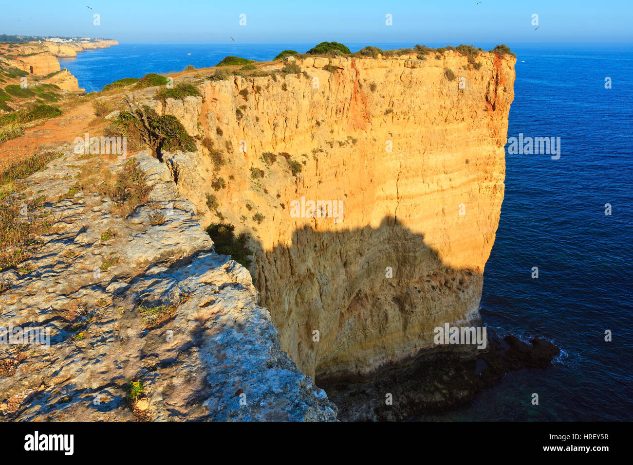 Summer Atlantic ocean rocky coastline near Carvoeiro town (Lagoa ...