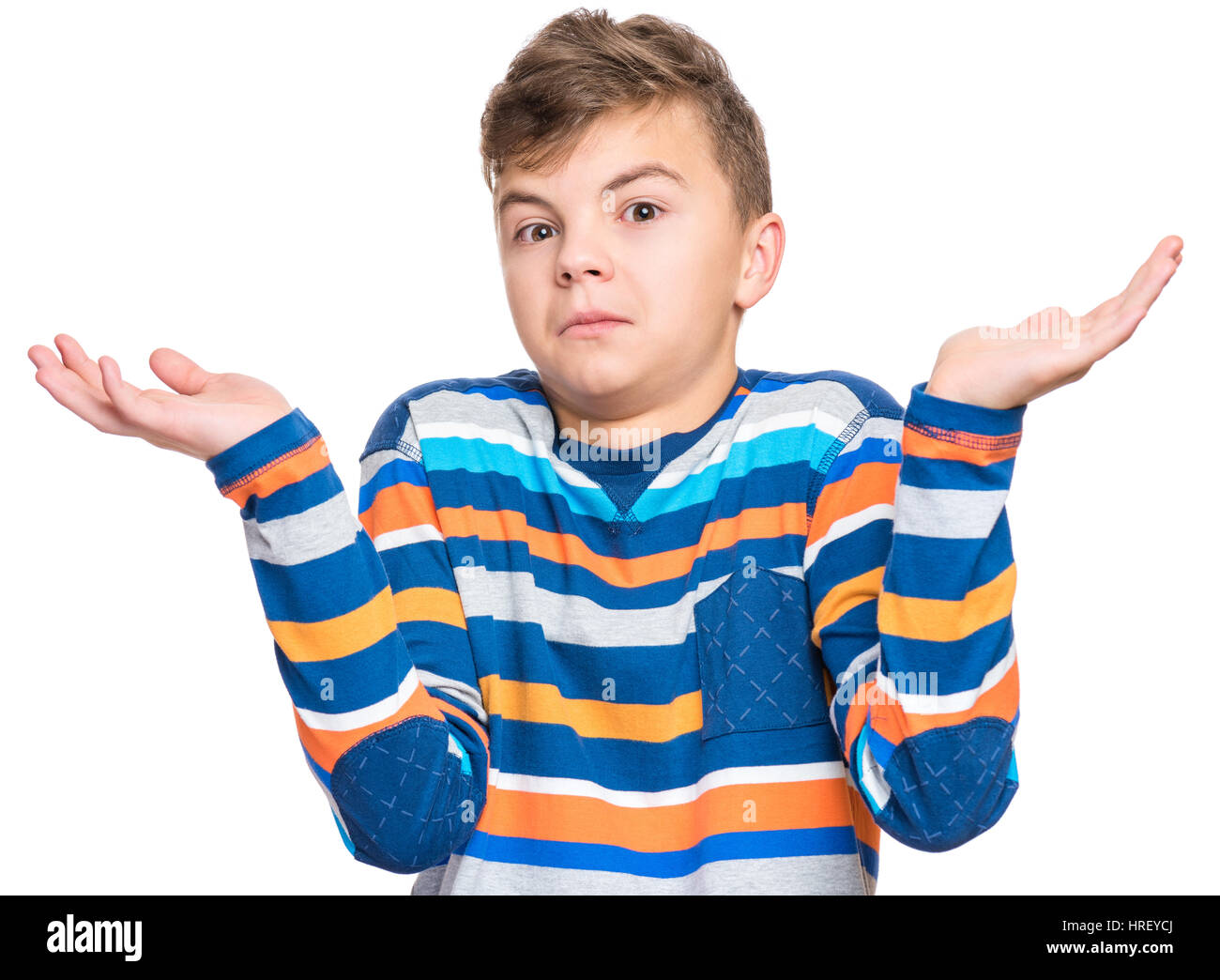 Half-length emotional portrait of caucasian teen boy. Surprised ... Half-length emotional portrait of caucasian teen boy. Surprised ...