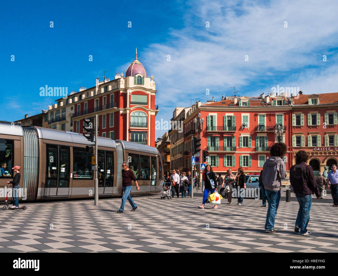 Town centres cene, Place Massena, Nice, France Stock Photo - Alamy