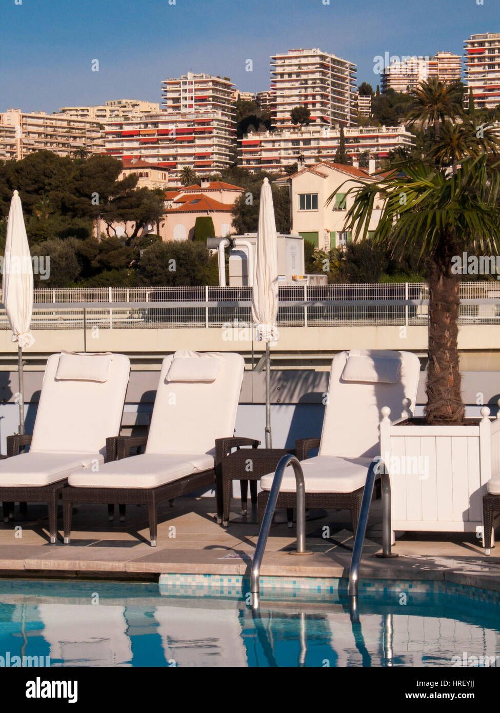 View from rooftop swimming pool, Nice, France Stock Photo - Alamy