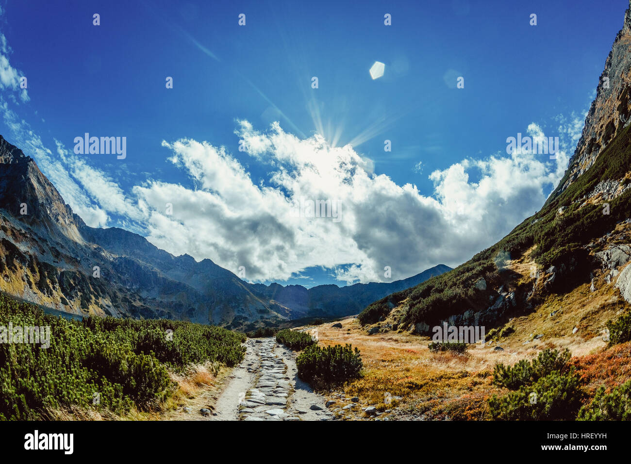 Scenery of high mountain Stock Photo - Alamy