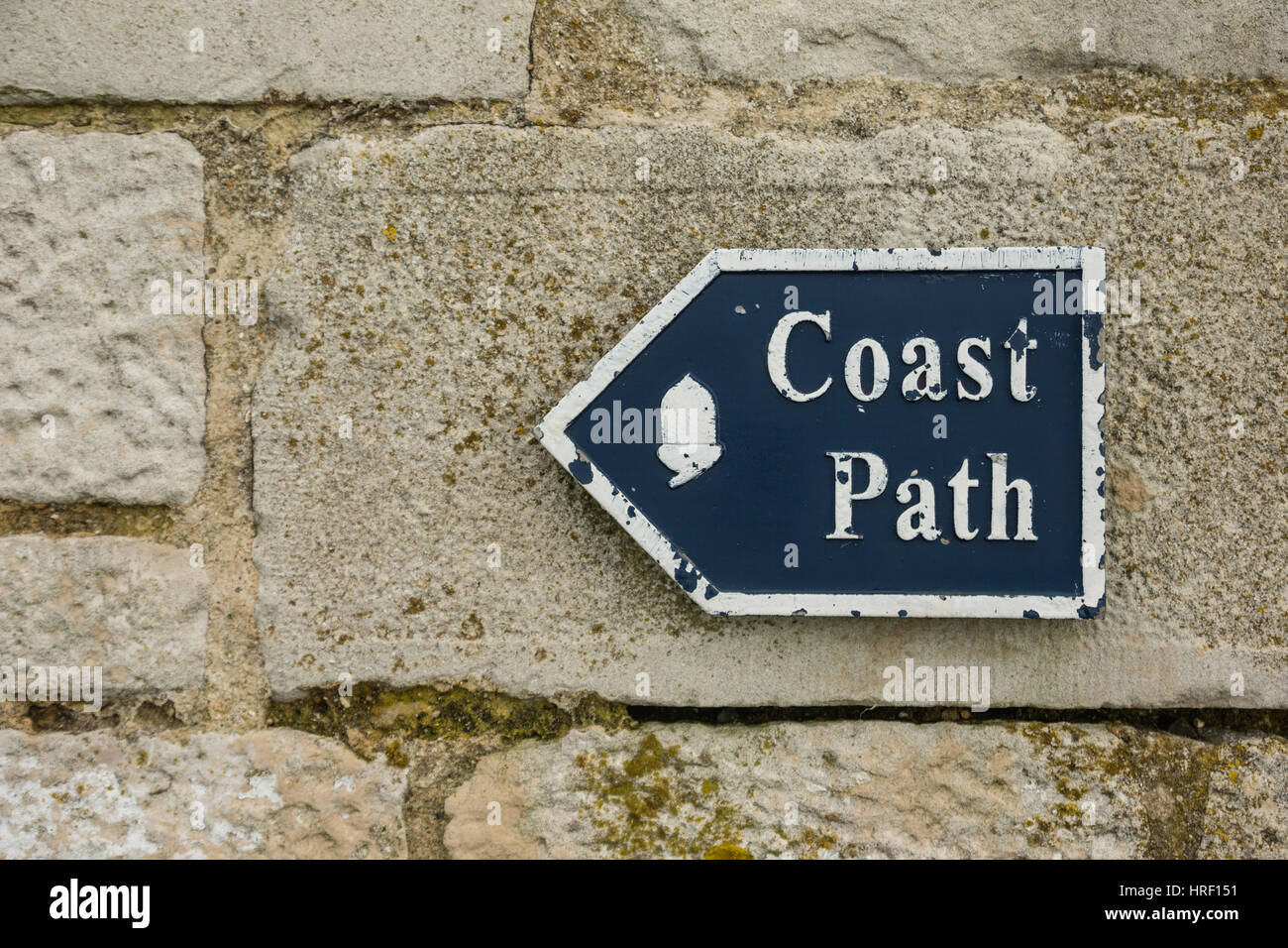 National Trust sign Coast Path Stock Photo - Alamy