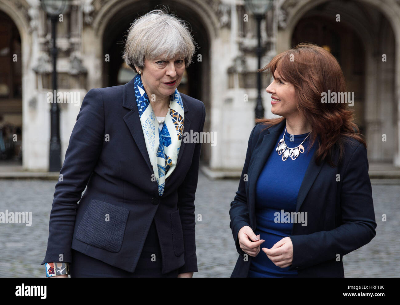 Prime Minister Theresa May talks with newly elected Copeland MP Trudy ...