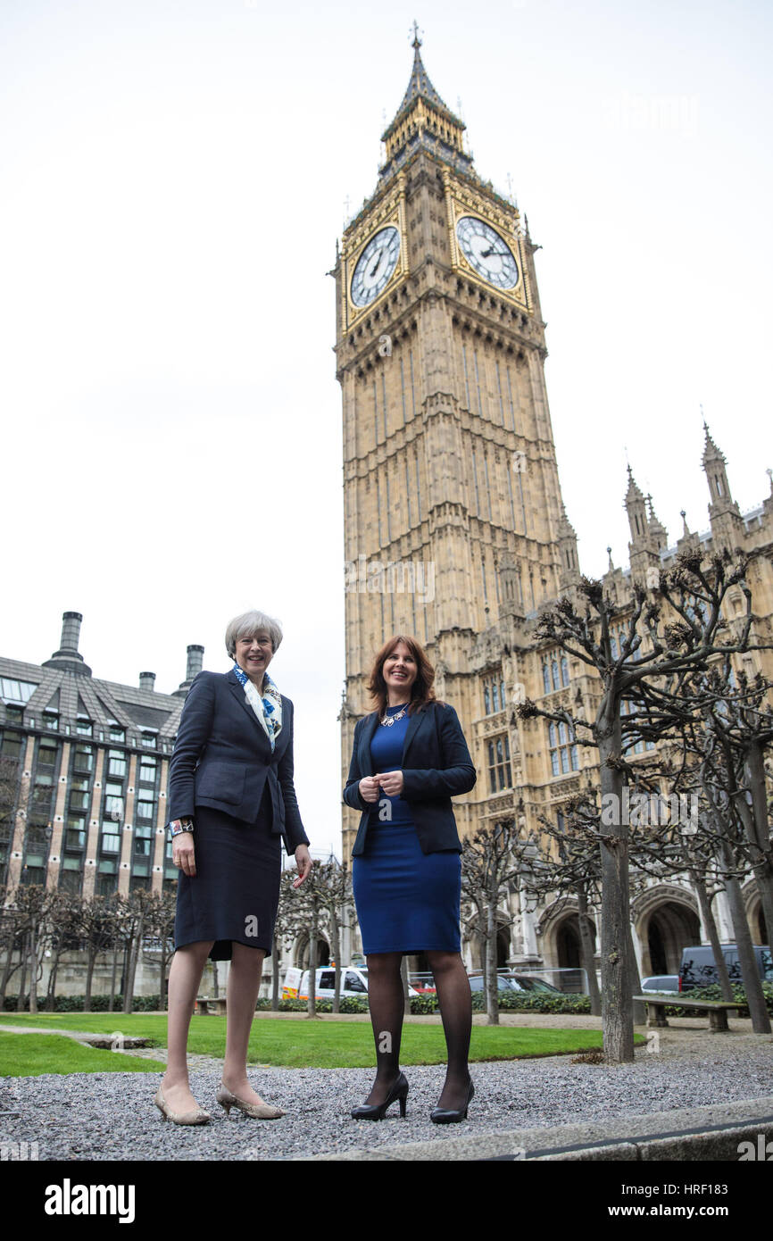 Prime Minister Theresa May talks with newly elected Copeland MP Trudy ...