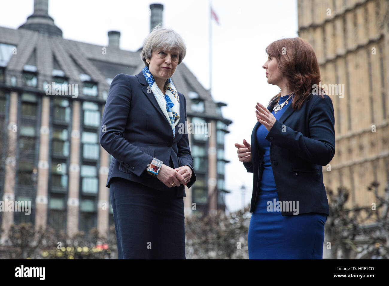 Prime Minister Theresa May talks with newly elected Copeland MP Trudy ...