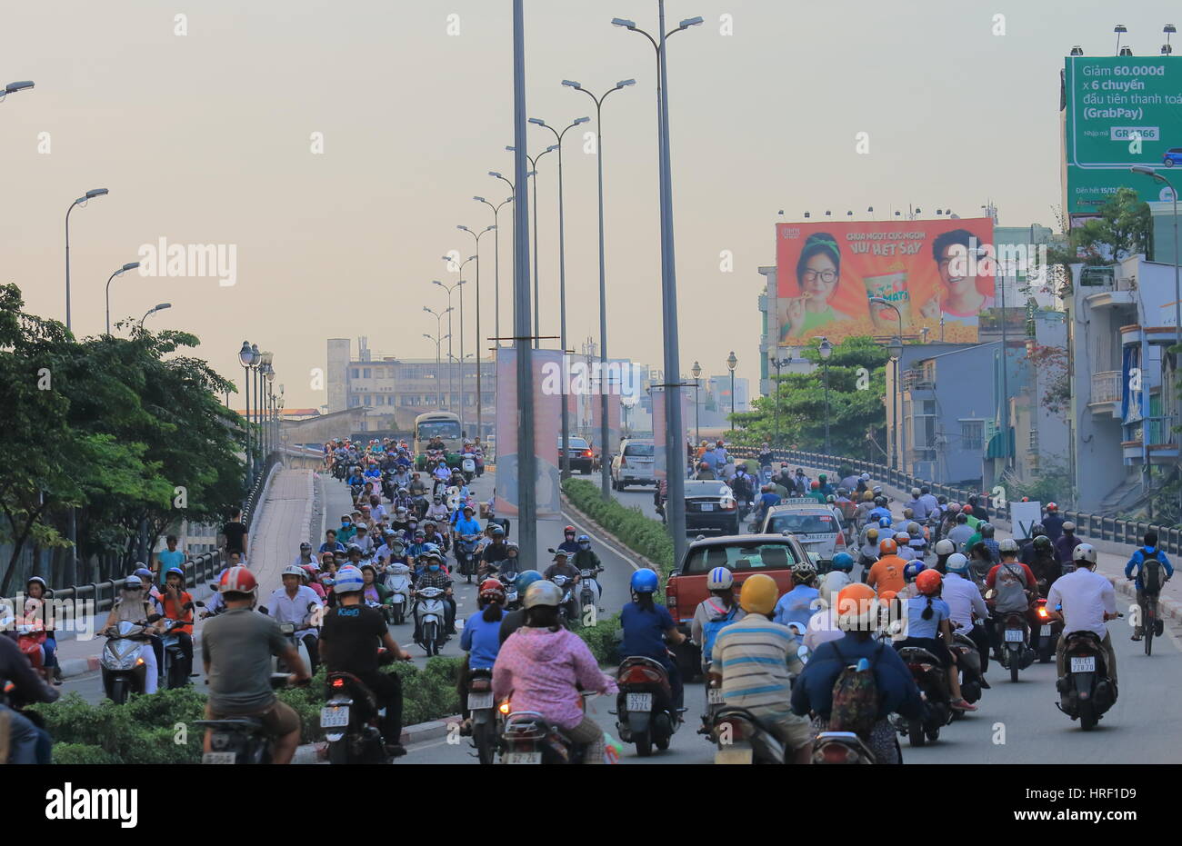 People commuter in heavy traffic in Ho Chi Minh City Vietnam Stock ...