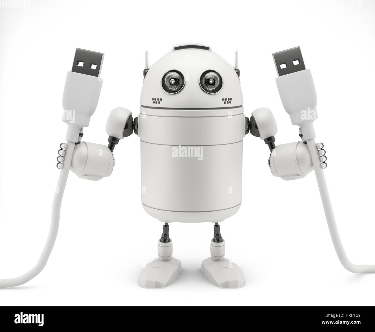 Robot keep in hand a usb cable Stock Photo - Alamy