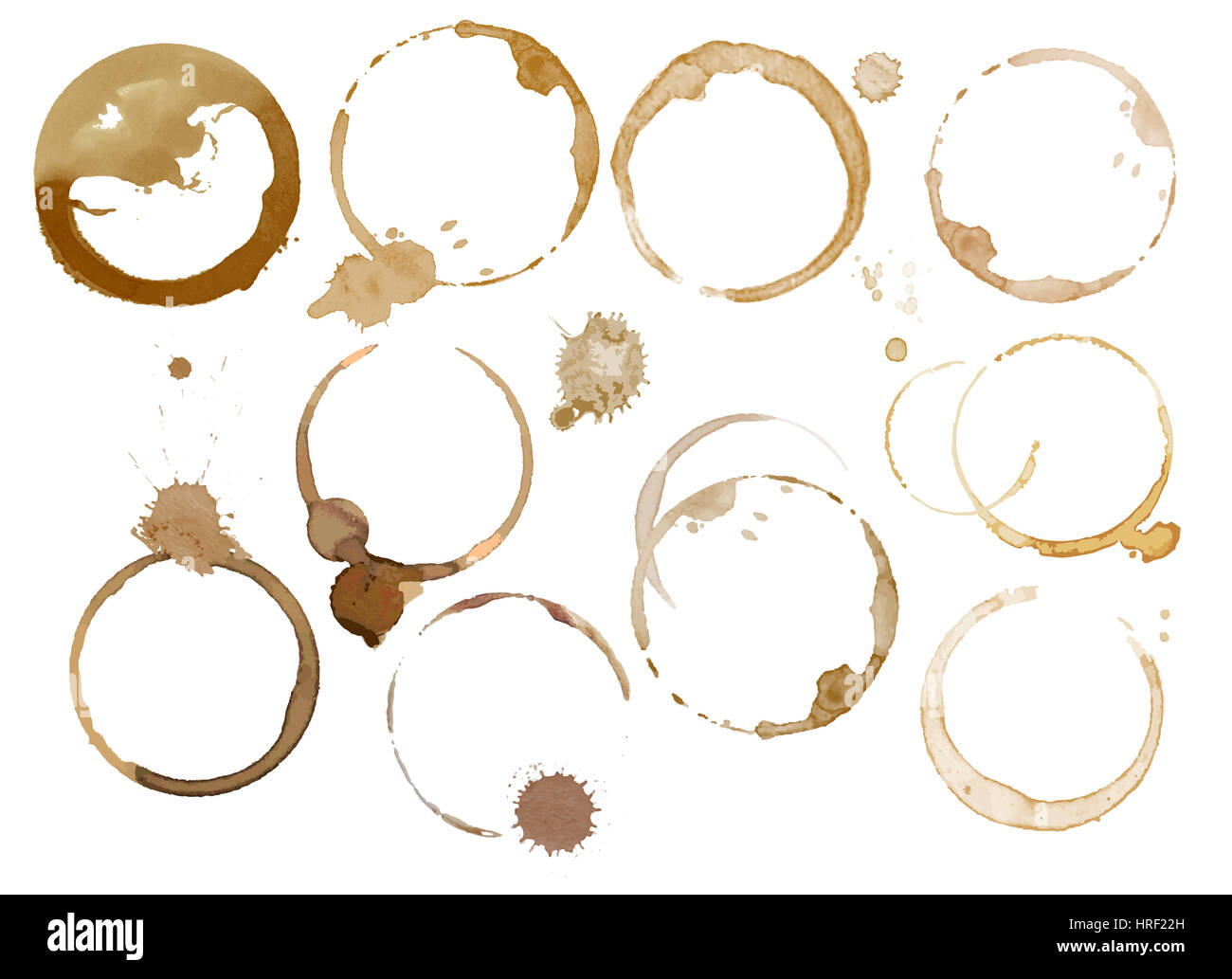Watercolor coffee stains Stock Photo - Alamy