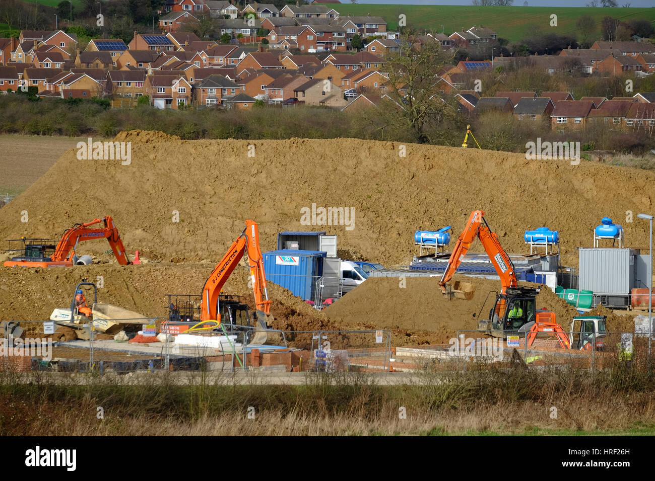 Preparing land for new housing development, England, UK Stock Photo - Alamy