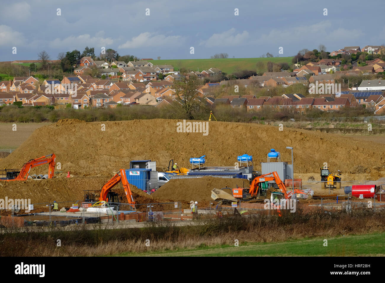 Preparing land for new housing development, England, UK Stock Photo - Alamy