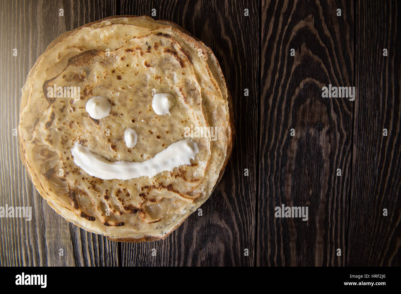 Fried tasty smiling pancakes Stock Photo - Alamy