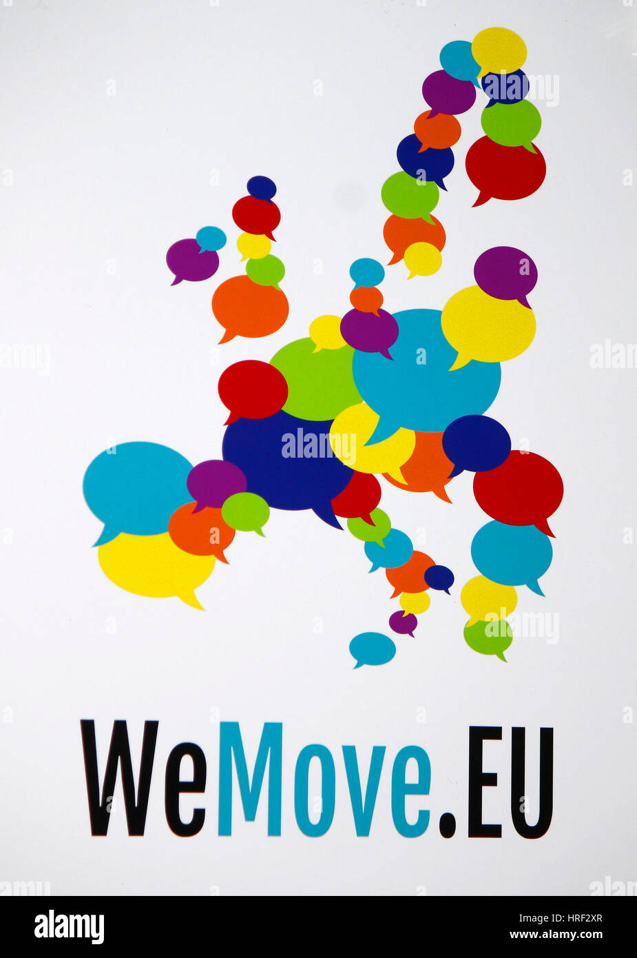 das Logo der Marke/ the logo of the brand "We Move EU", Berlin Stock ...