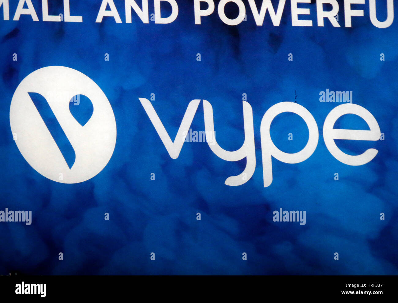 das Logo der Marke/ the logo of the brand "Vype", Berlin Stock Photo ...