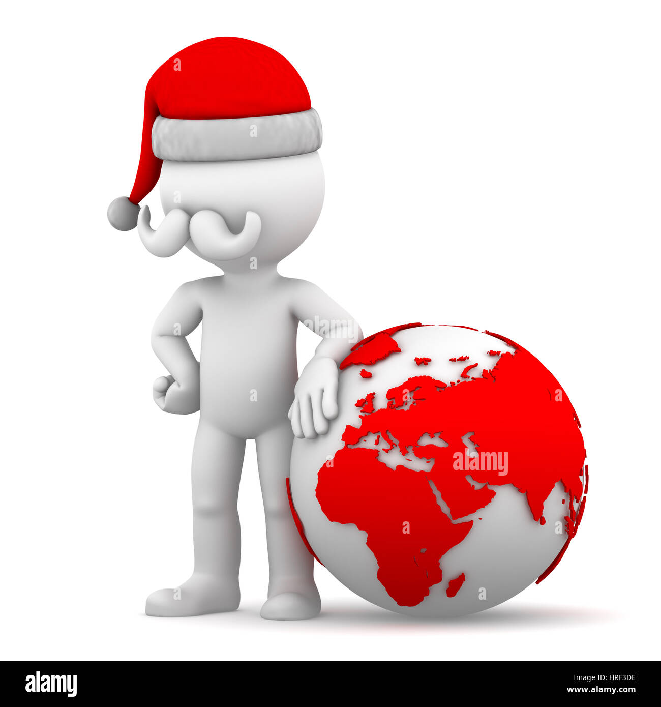 Santa with earth globe. Isolated on white background Stock Photo - Alamy
