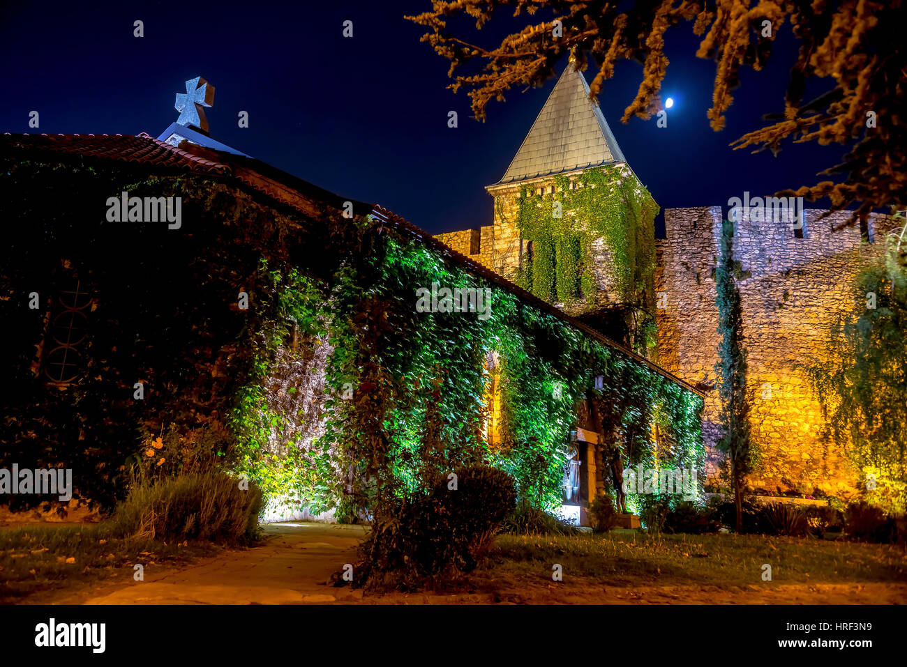 Church of the Holy Mother of God Ruzica at night, Belgrade, Serbia ...
