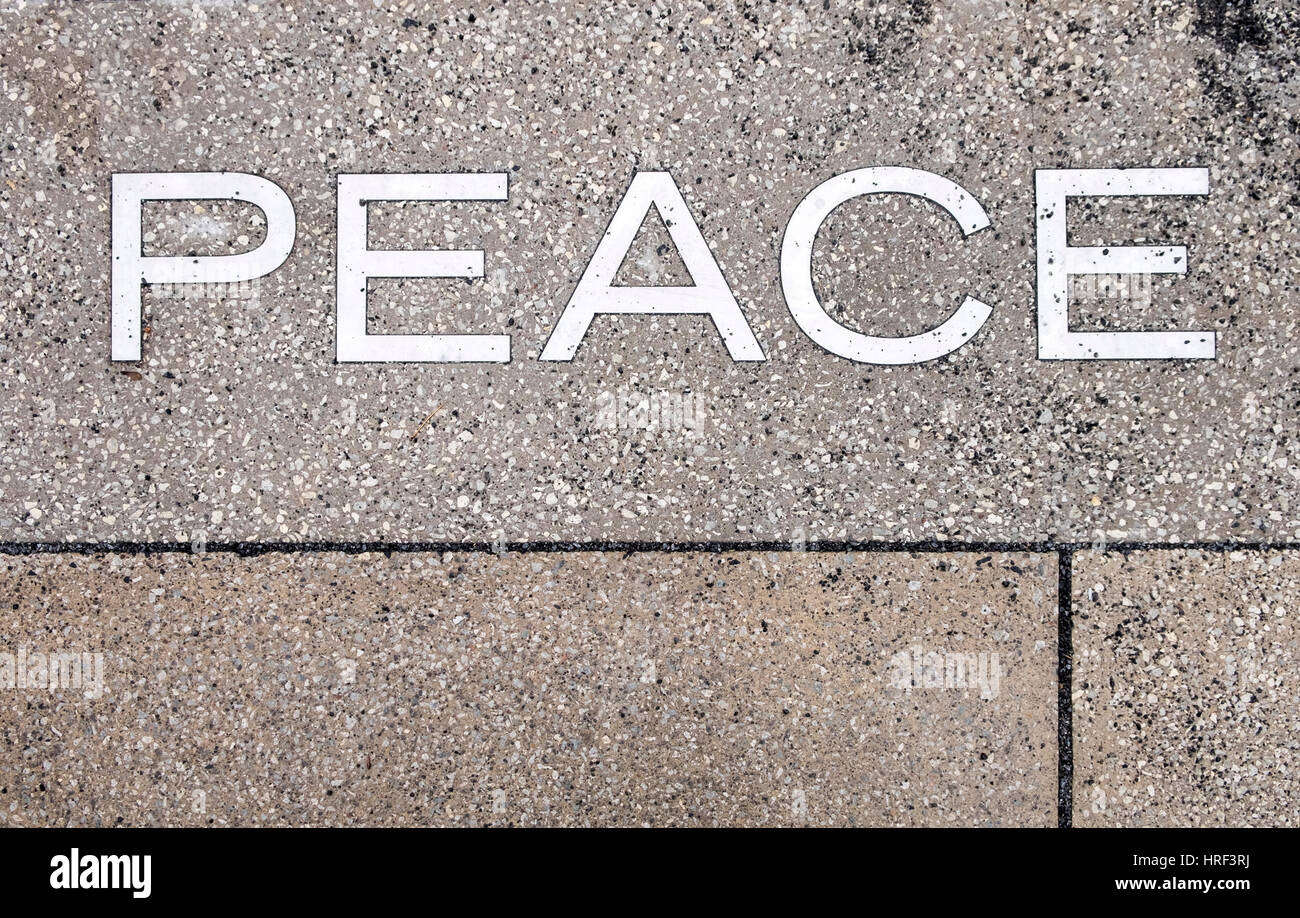 Peace Written In Bubble Letters