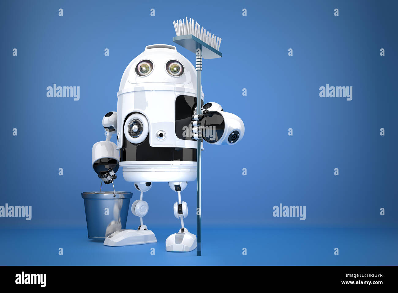 Robot Cleaner with mop. Technology concept. Contains clipping path ...