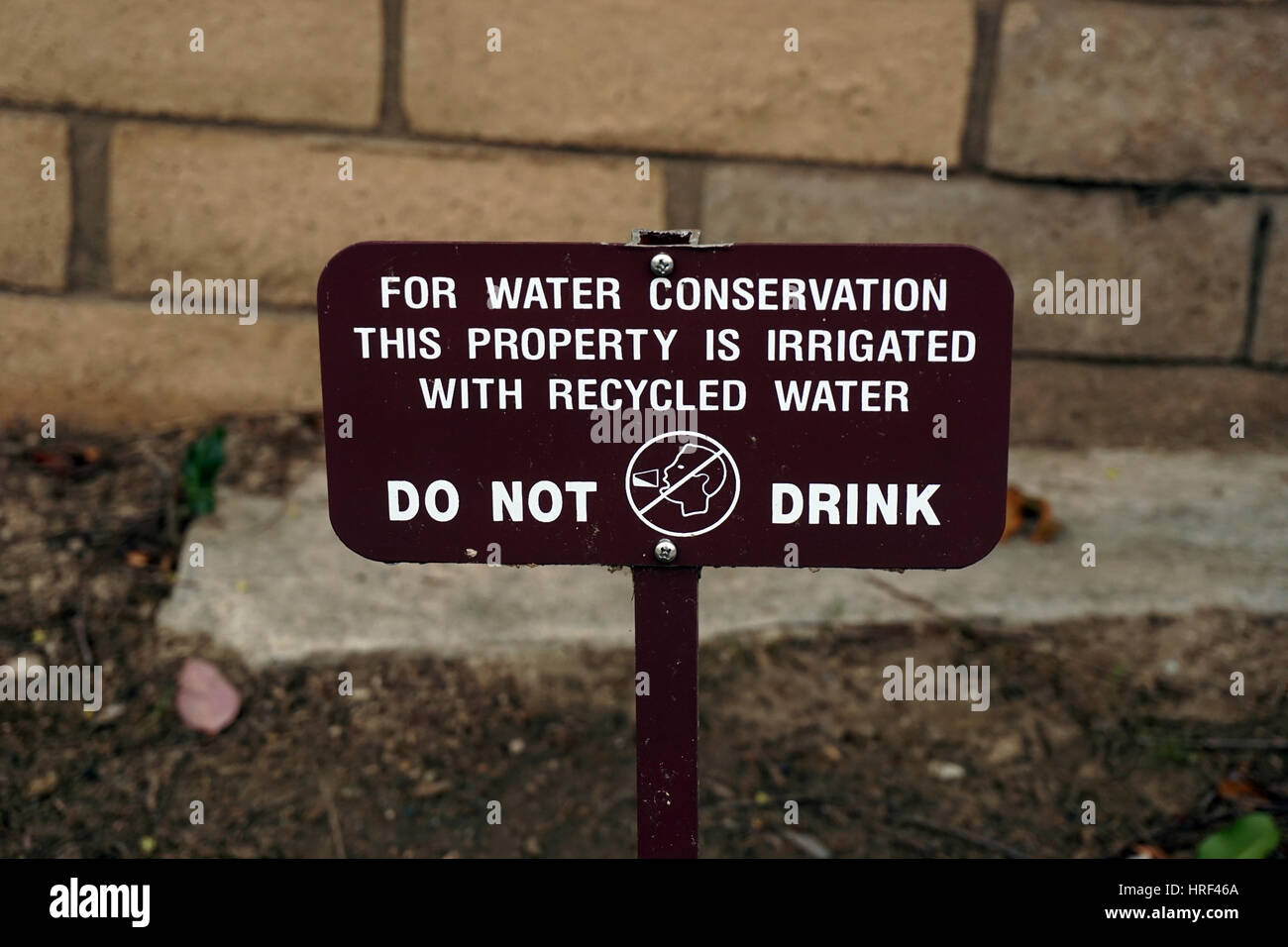 Warning Sign - Recycled Water Stock Photo - Alamy