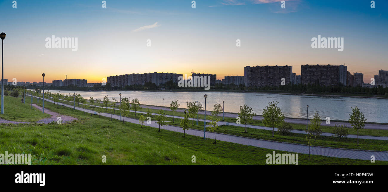 Near the river on the horizon can be seen at home Stock Photo - Alamy