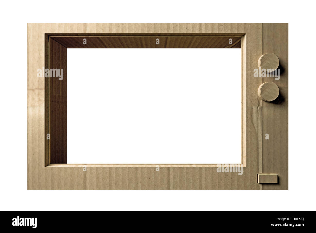 3d illustration of a cardboard tv isolated on white background Stock ...