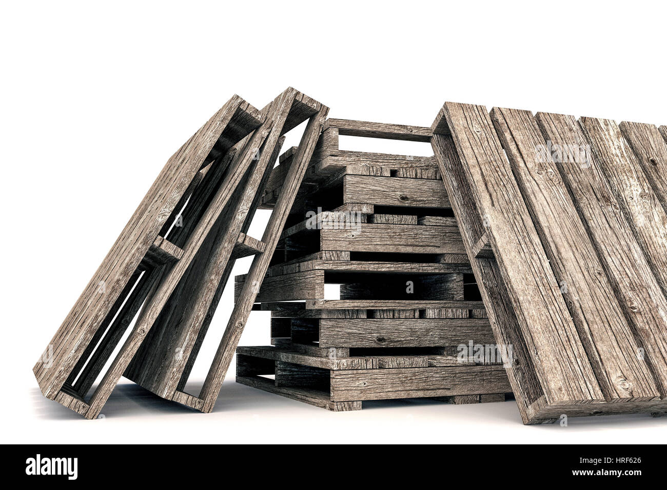 3d illustration of pallets isolated on white background Stock Photo - Alamy